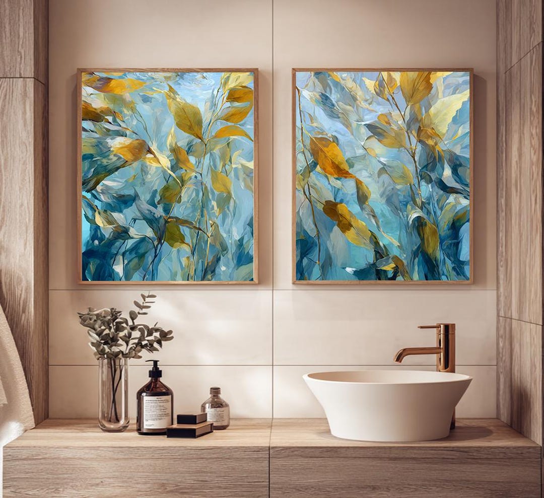 Kelp Forest Print Set – Coastal Bathroom Wall Art (digital Download) - Etsy