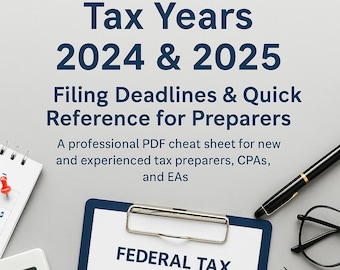 2024-2025 Tax Reference Guide for Cpas, Eas - Instant Download (PDF ...