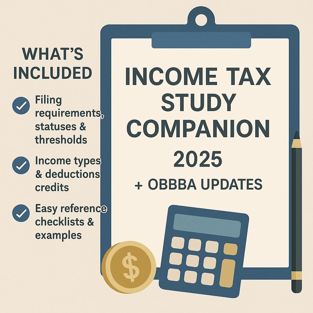 New! Income Tax Study Companion 2025–2026 • Tax Guide PDF for Preparers ...