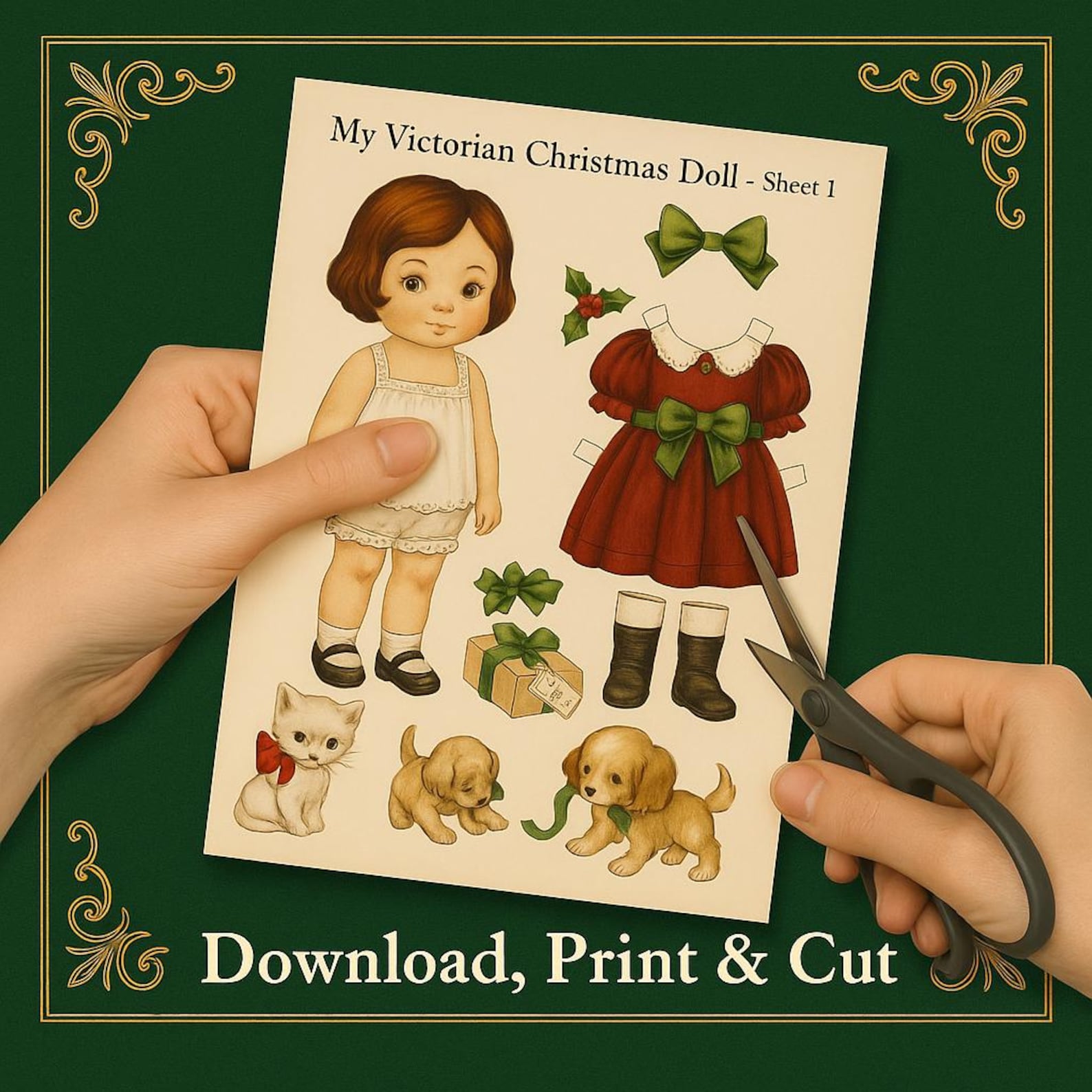 Victorian Paper Doll Collection | Arabella Rose | Printable Vintage ...