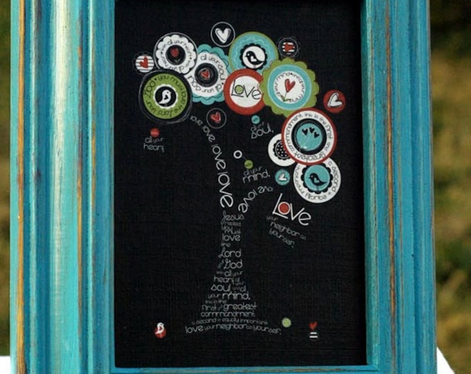 Scripture Art, Love the Lord Bible Verse, Christian Art (framed 5x7 ...