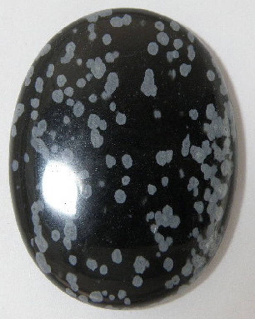 30 X 40mm Snowflake Obsidian Flat Back Cabochon - Etsy