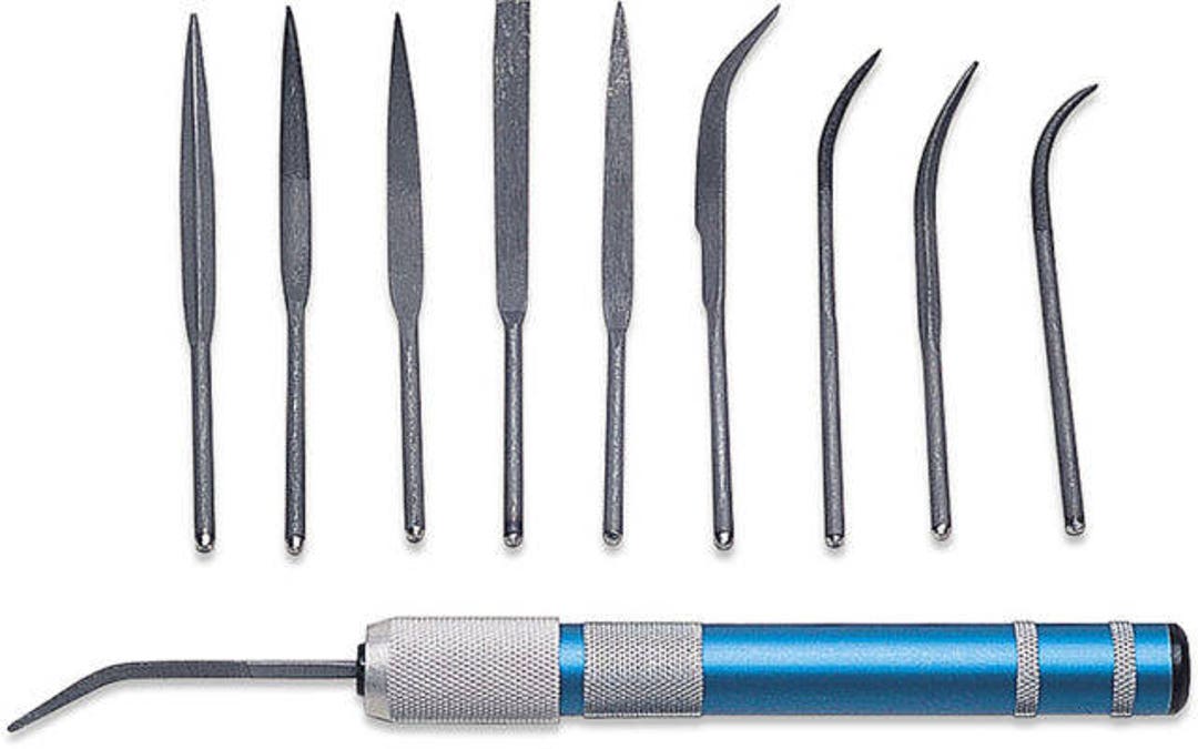 10 Piece Riffler Set, Complete With Handle - Etsy