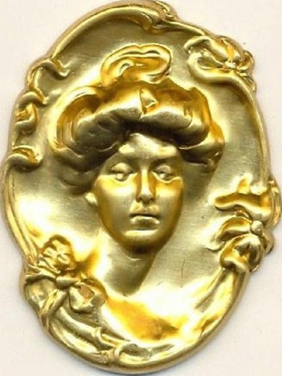 Brass Stamping 43mm X 55mm Victorian Woman Dimensional Brass - Etsy