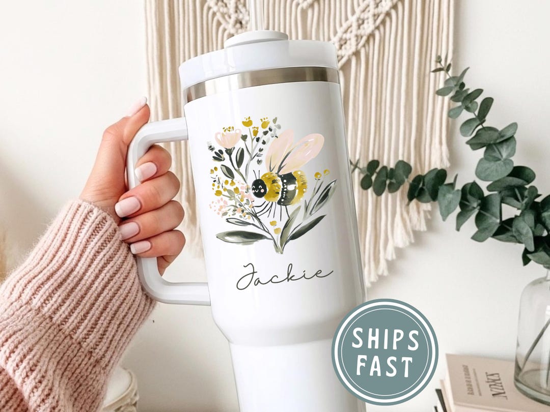 Custom Bee Tumbler, Bumble Bee 40 Oz Tumbler, Personalized Bee Cup ...