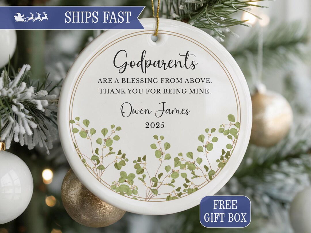 Personalized Godparents Ornament, Custom Godparents Gift From Godchild ...
