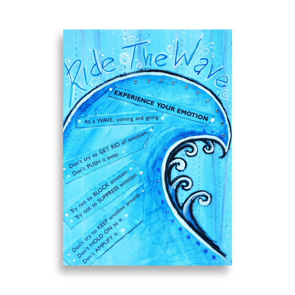 Ride the Wave - Mindfulness Skills Art - Museum Quality Poster Print ...