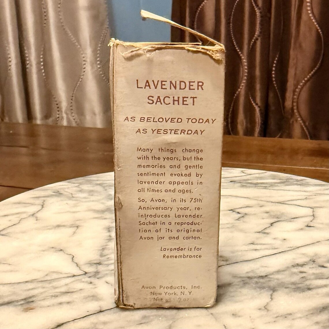 NEW! Vintage 1961 AVON 75th Anniversary Lavender Sachet Powder Jar BOX ...