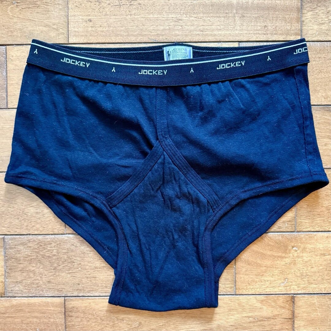NEW! 2004 VTG Men Jockey Classic Y Front Low Rise Brief 38 Cotton Black ...