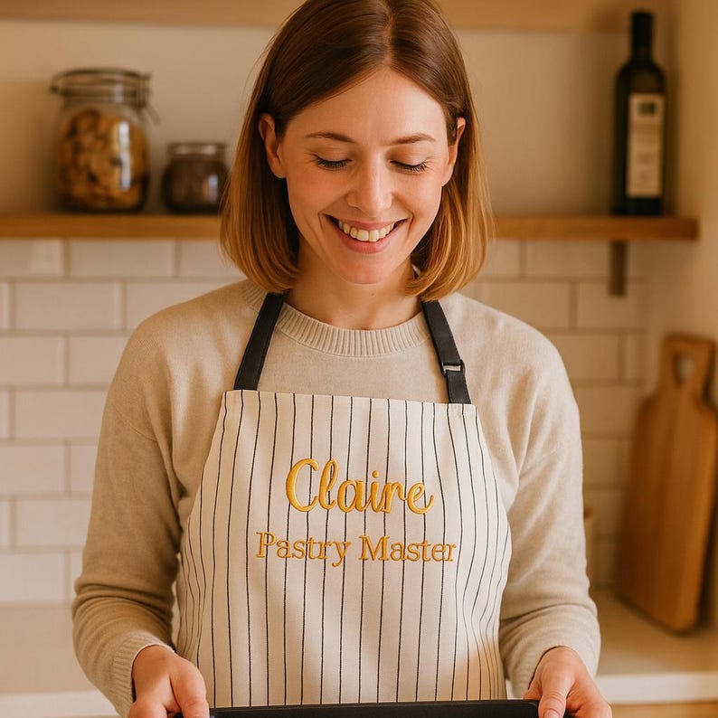Custom Embroidered Apron With Name – Personalized Cooking & Baking Gift ...