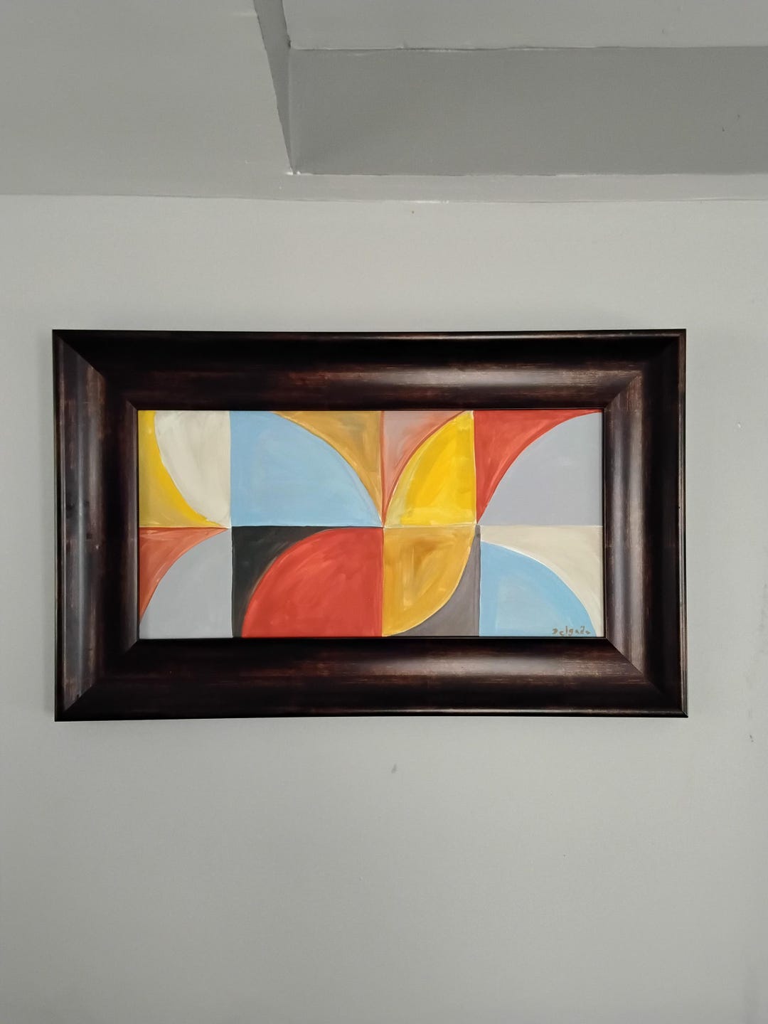 S,delgado Artist, Acrylic on Board, Geometric Artwork With Frame - Etsy