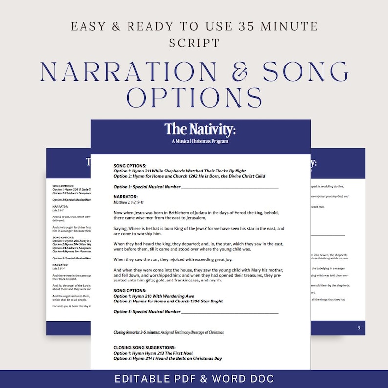 The Nativity Christmas Musical Program: LDS Sacrament Meeting Script ...