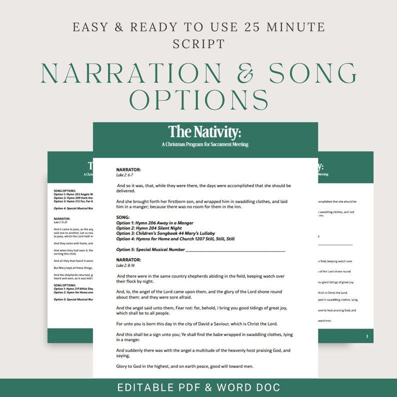 The Nativity Christmas Program Script | Church Sacrament Meeting (PDF ...