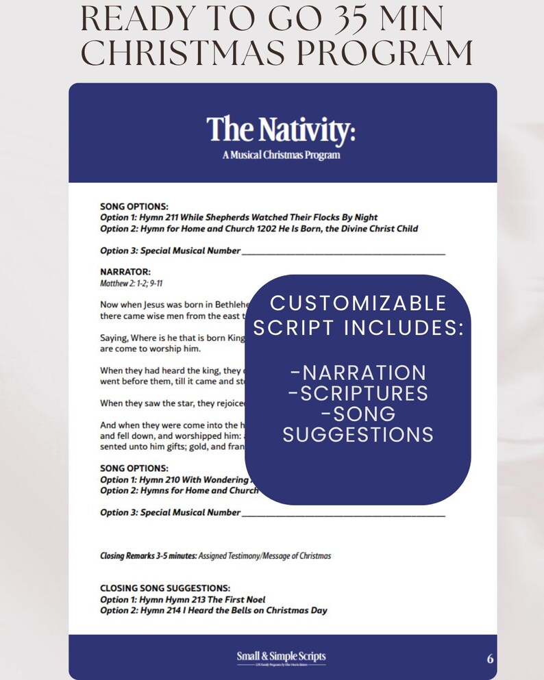 The Nativity Christmas Musical Program: LDS Sacrament Meeting Script ...