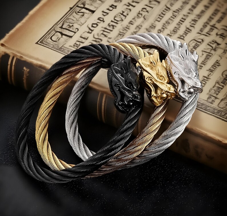 Dragon Head Fried Dough Twists Bracelet: Gothic Knight Punk Style - Etsy