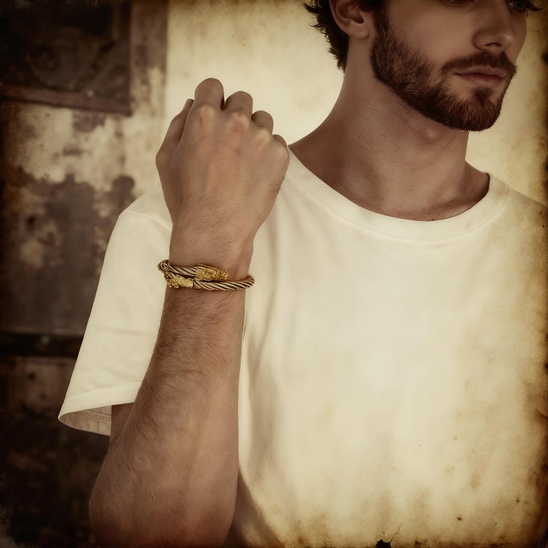 Dragon Head Fried Dough Twists Bracelet: Gothic Knight Punk Style - Etsy