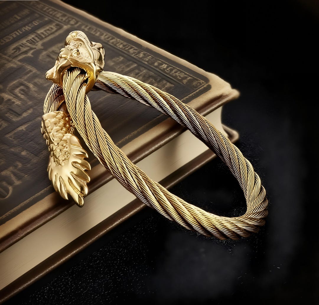 Dragon Head Fried Dough Twists Bracelet: Gothic Knight Punk Style - Etsy