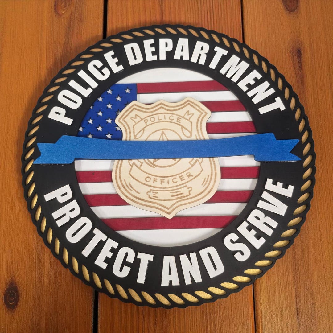 Police Department Handcrafted 3D Wooden Sign – 12"x12" - Etsy