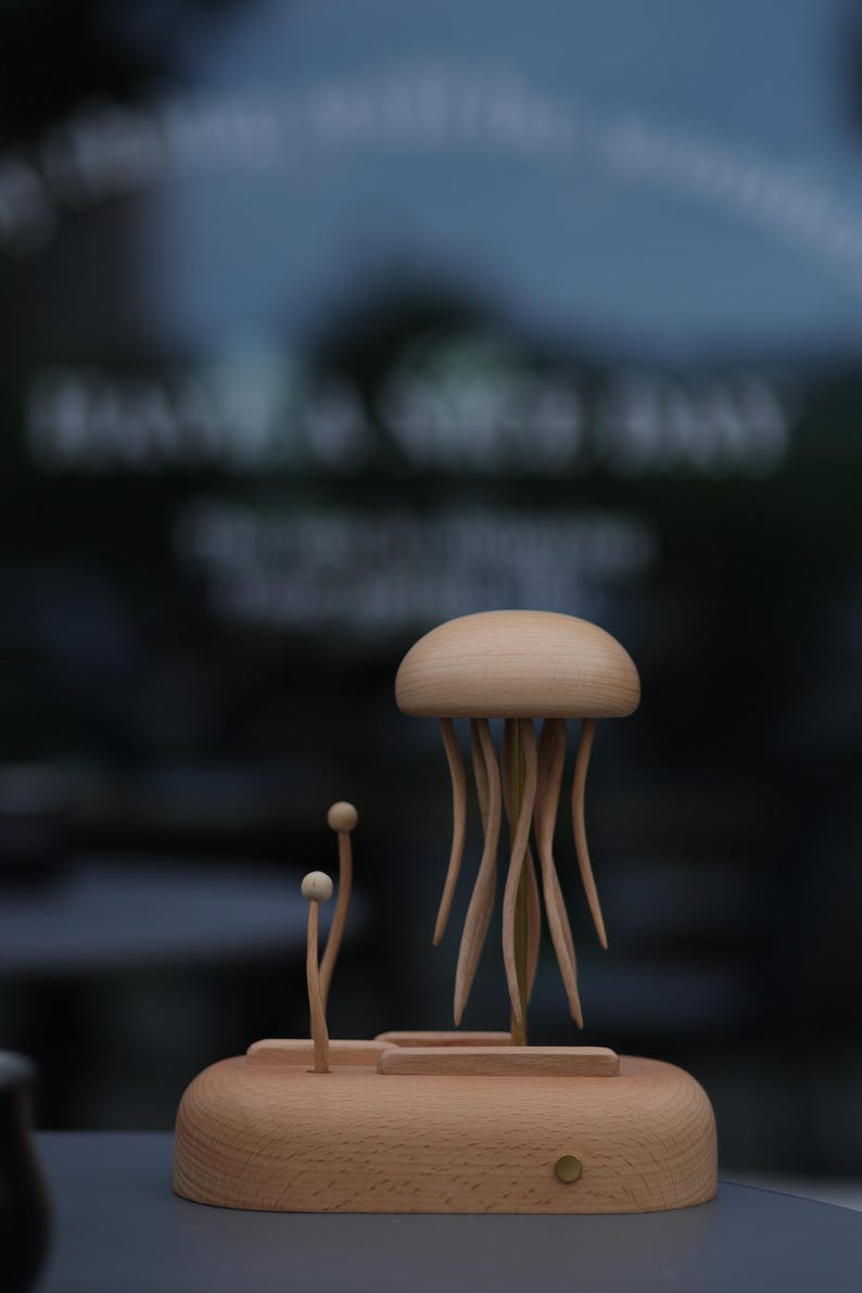 Wooden Jellyfish Automata Sculpture | Handmade Ocean Kinetic Art ...