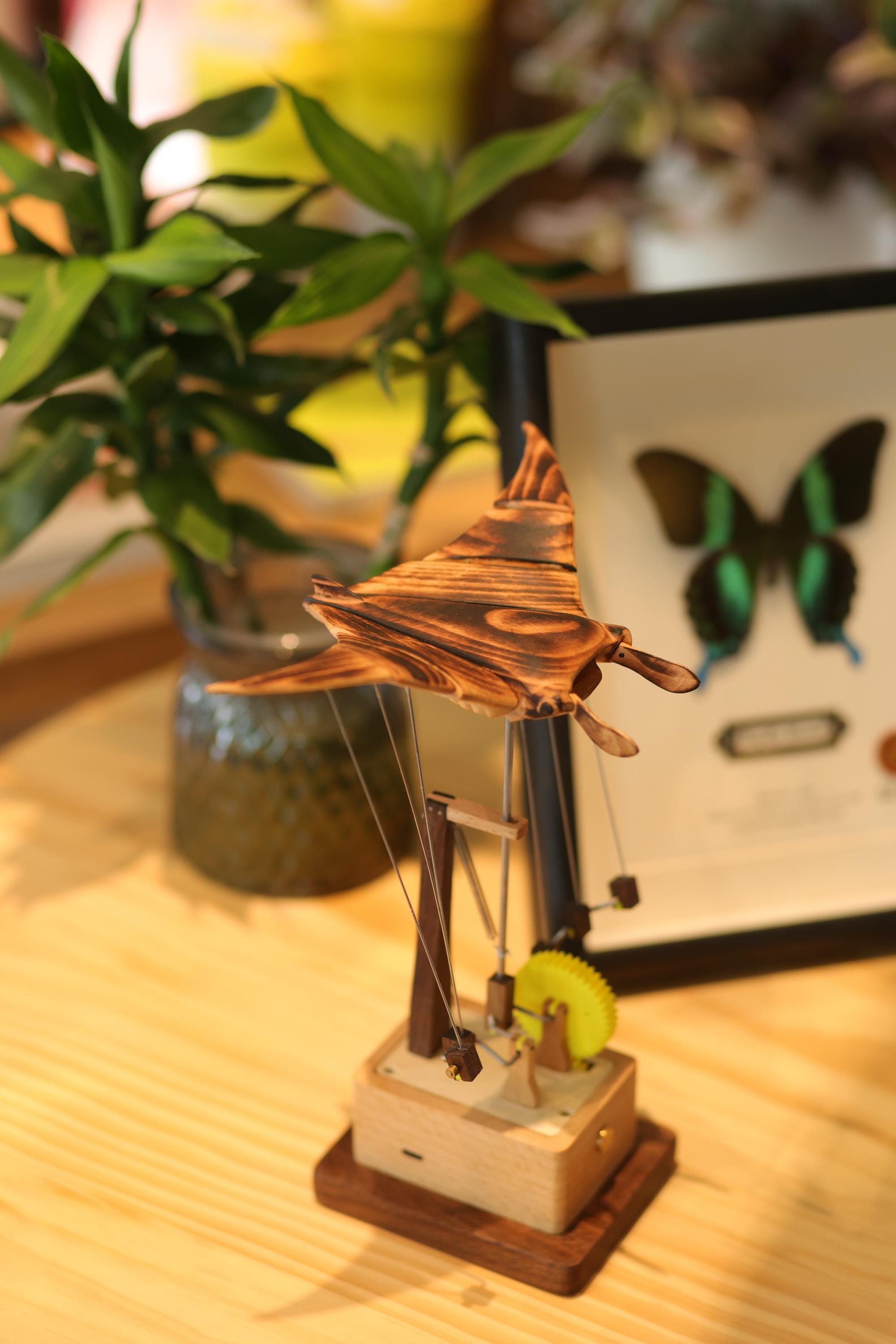 Handmade Wooden Automata – Flying Manta Ray | Mechanical Ocean Art ...