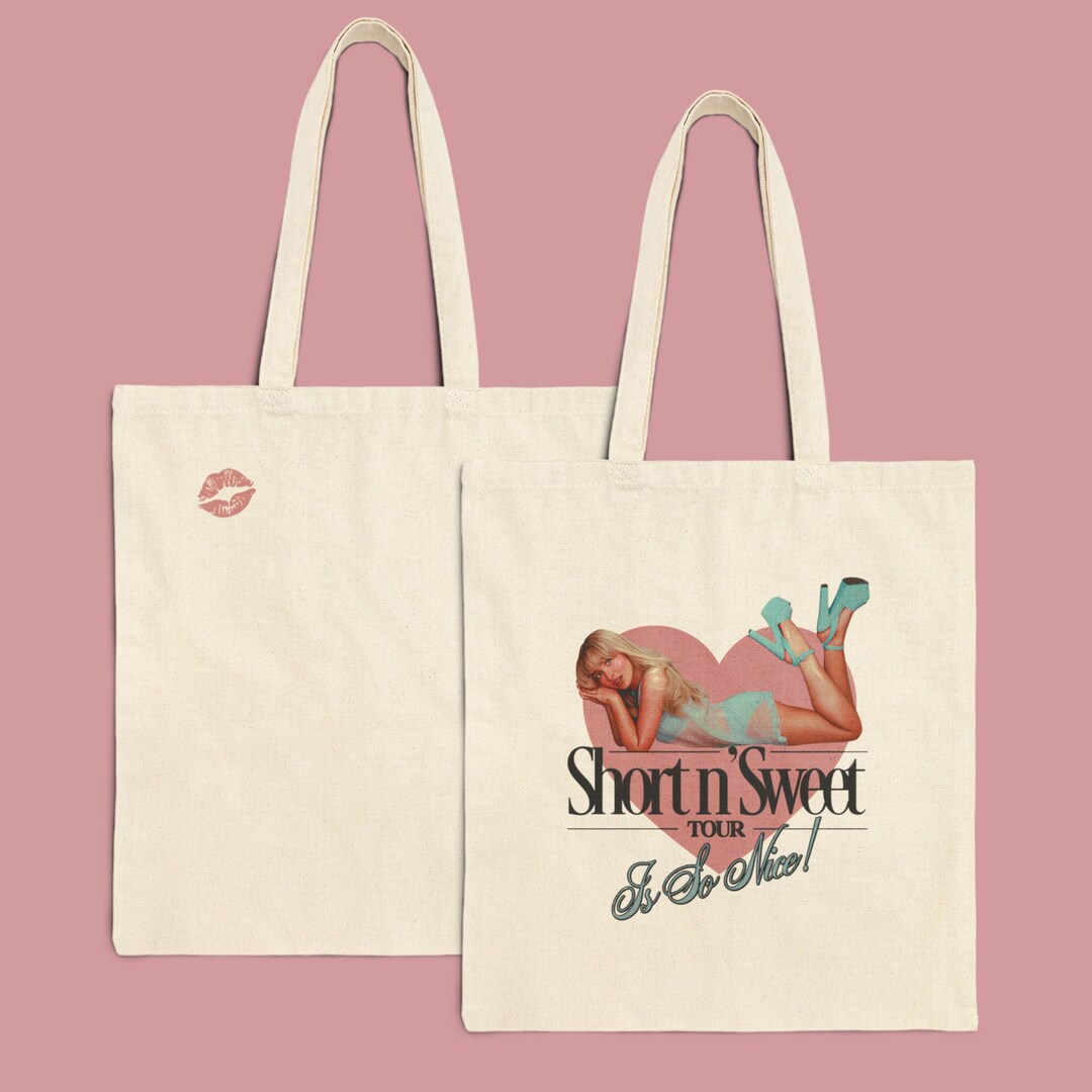 Sabrina Carpenter Inspired Canvas Tote Bag | Short N Sweet Tour Tote ...