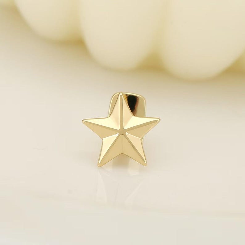 Two-tone Star Tooth Cap: Silver & Gold Orthodontic Charm - Etsy