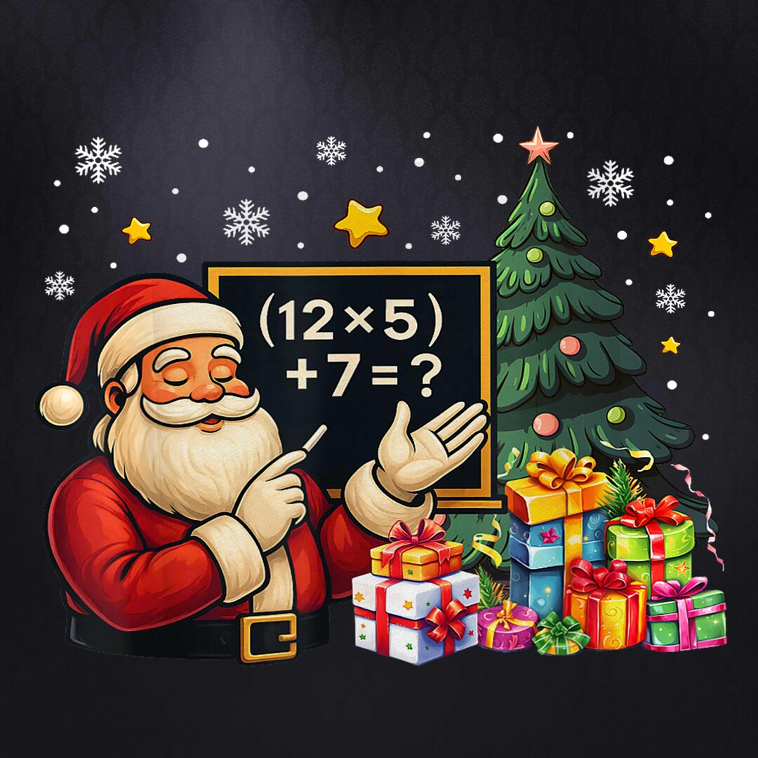 Santa Math Equation PNG | Funny Teacher Christmas Sublimation File ...