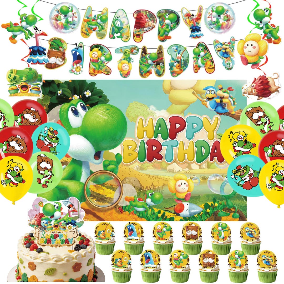 Cute Green Dino Birthday Party Supplies, Jungle Adventure Themed Kids ...
