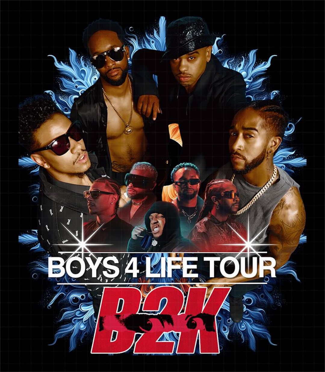 B2K Bow Wow Boys4life Tour PNG File : B2K Concert 2026 Tshirt Design ...