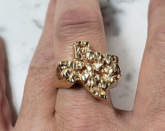 Mens Texas Gold Ring - Etsy