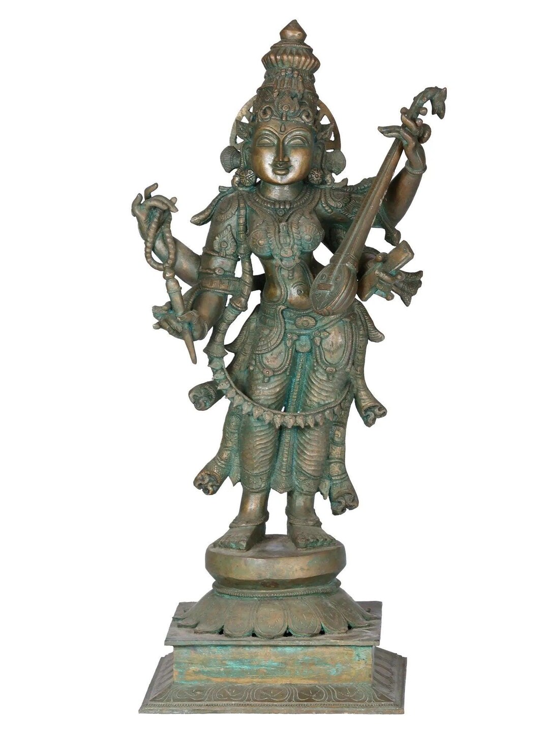 24" Standing Devi Saraswati | Madhuchista Vidhana (lost-wax ...
