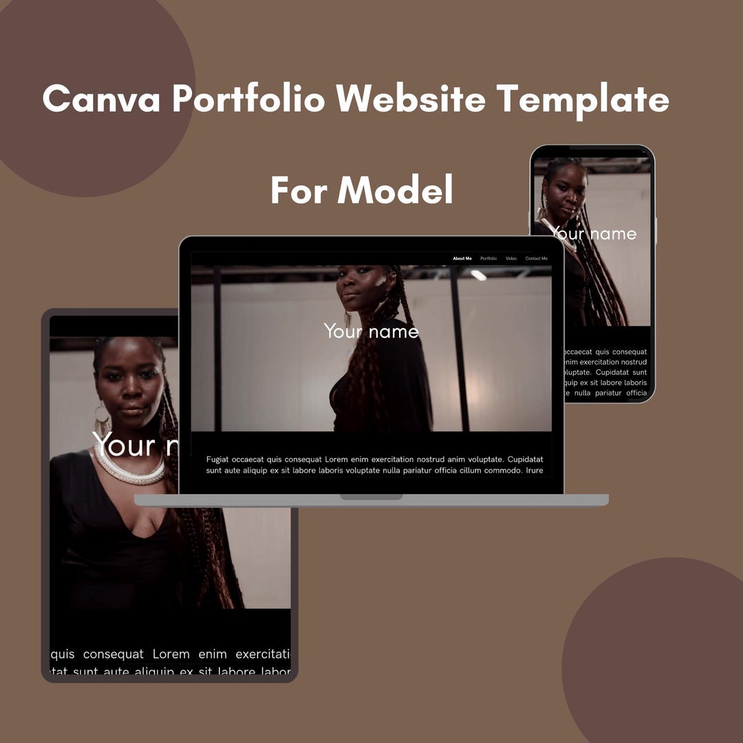 Canva Portfolio Template for Models | Black and White Website | Acting ...