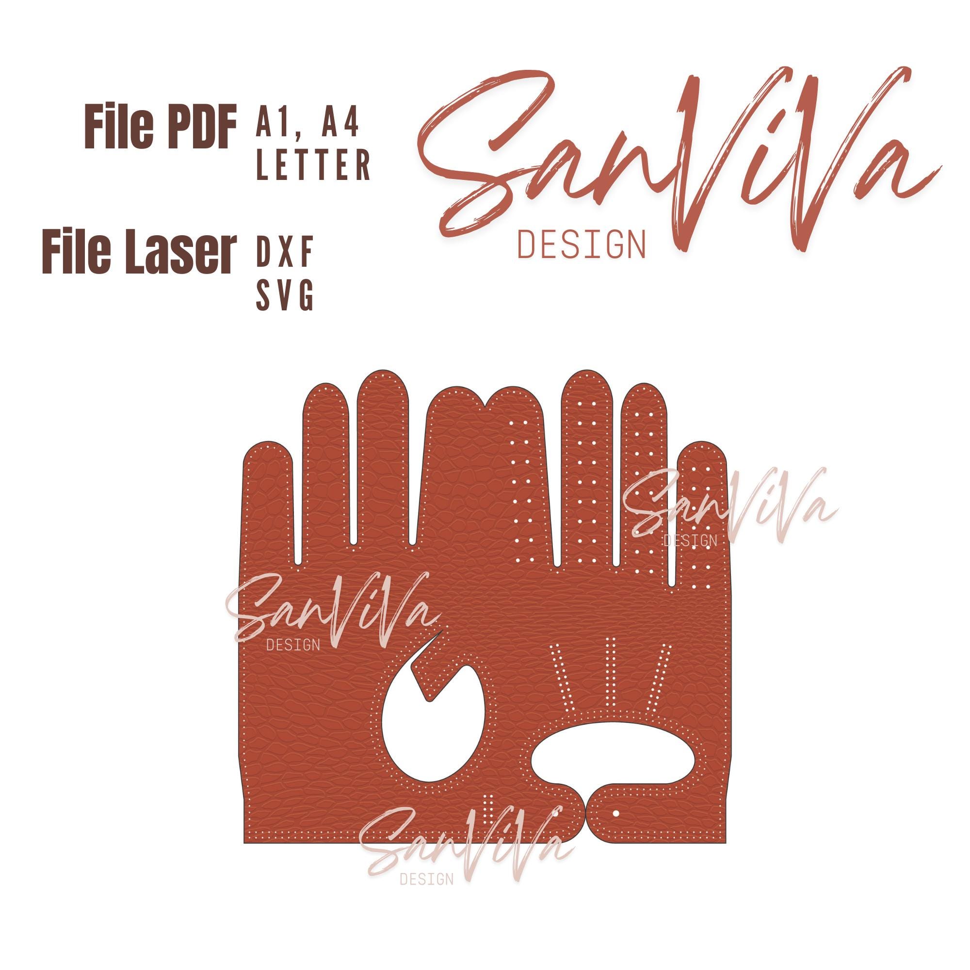 Leather Glove Pattern, Sizes 21-24cm, PDF, DXF, SVG (digital File) - Etsy