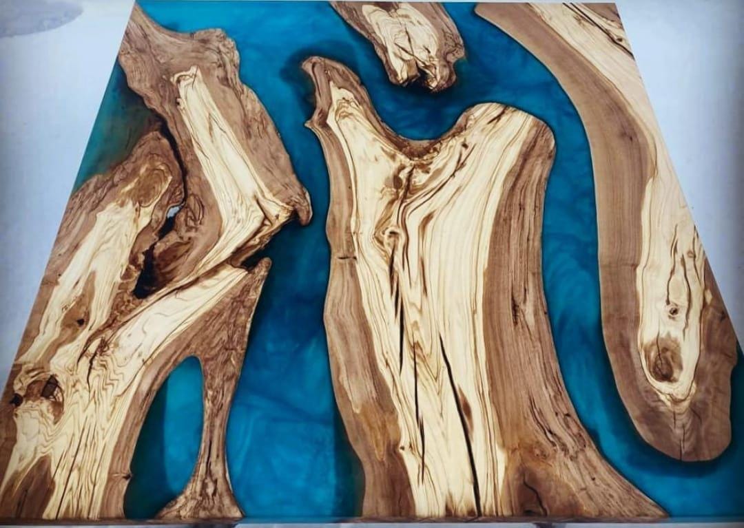 Epoxy Resin River Table Top – Handcrafted Wood & Sea Wave Design - Etsy