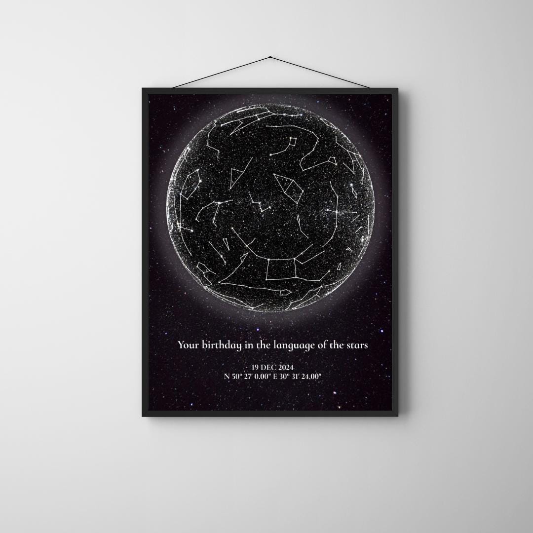 Map of Stars: Star Map by Date Personalized Birthday Gift for Wife ...