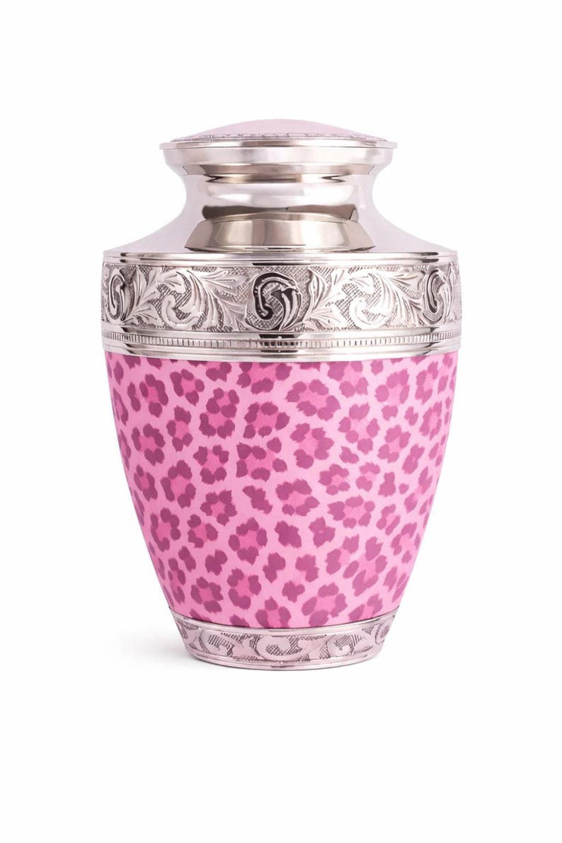 Pink Leopard Print Cremation Urn | Aluminium Adult Memorial Keepsake - Etsy