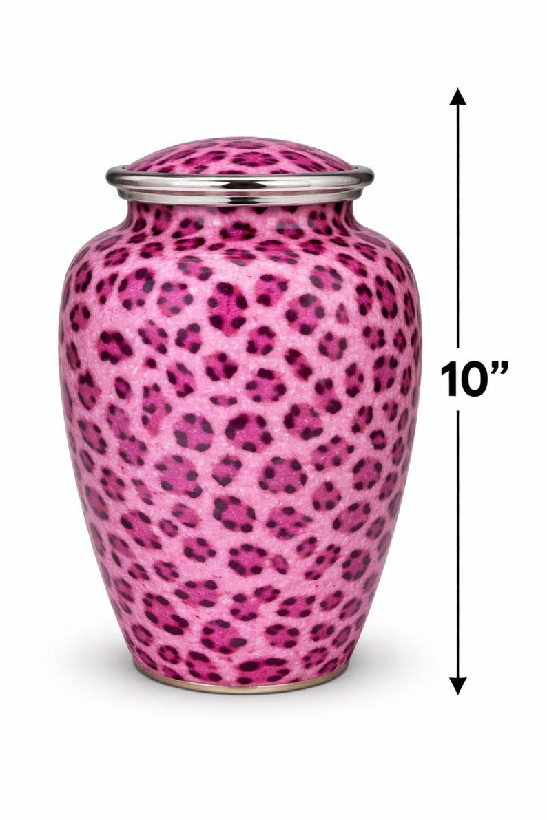 Cremation Urns Pink Leopard, 10 Inch Metal Holder for Ashes - Etsy