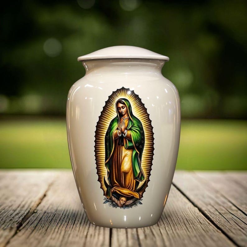 Our Lady of Guadalupe Cremation Urn - Catholic Memorial - Etsy