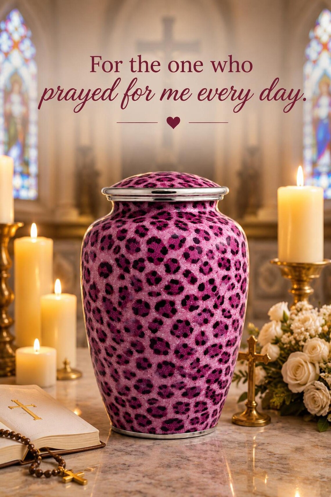 Cremation Urns Pink Leopard, 10 Inch Metal Holder for Ashes - Etsy