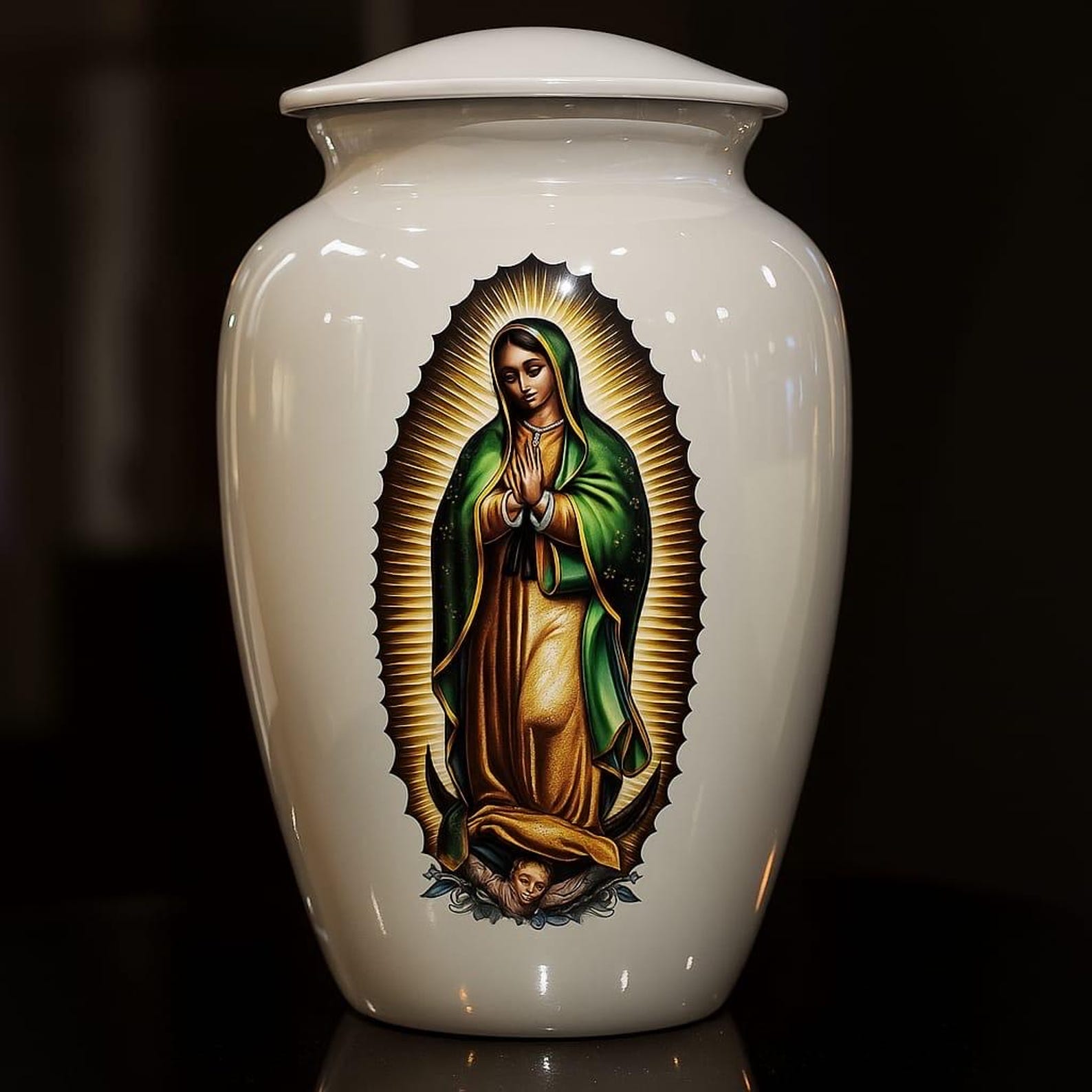 Our Lady of Guadalupe Cremation Urn - Catholic Memorial - Etsy