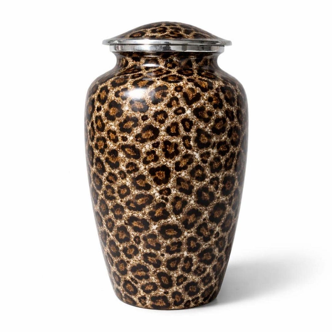 Leopard Print Urn, 10 Inch Cremation Urn, Secure Lid - Etsy