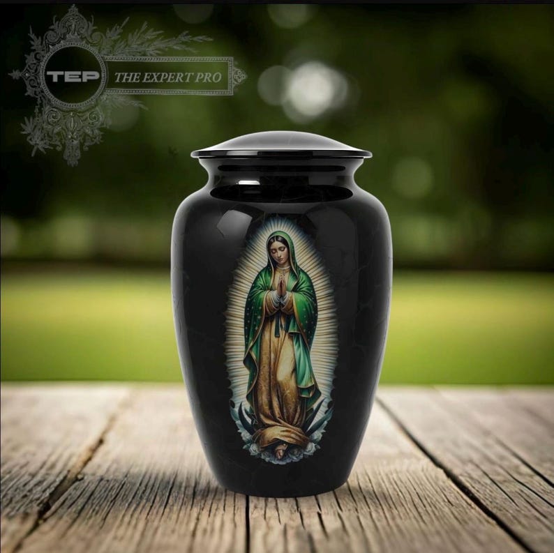 Virgin Mary Cremation Urn- Our Lady of Guadalupe Memorial Urn for Human ...