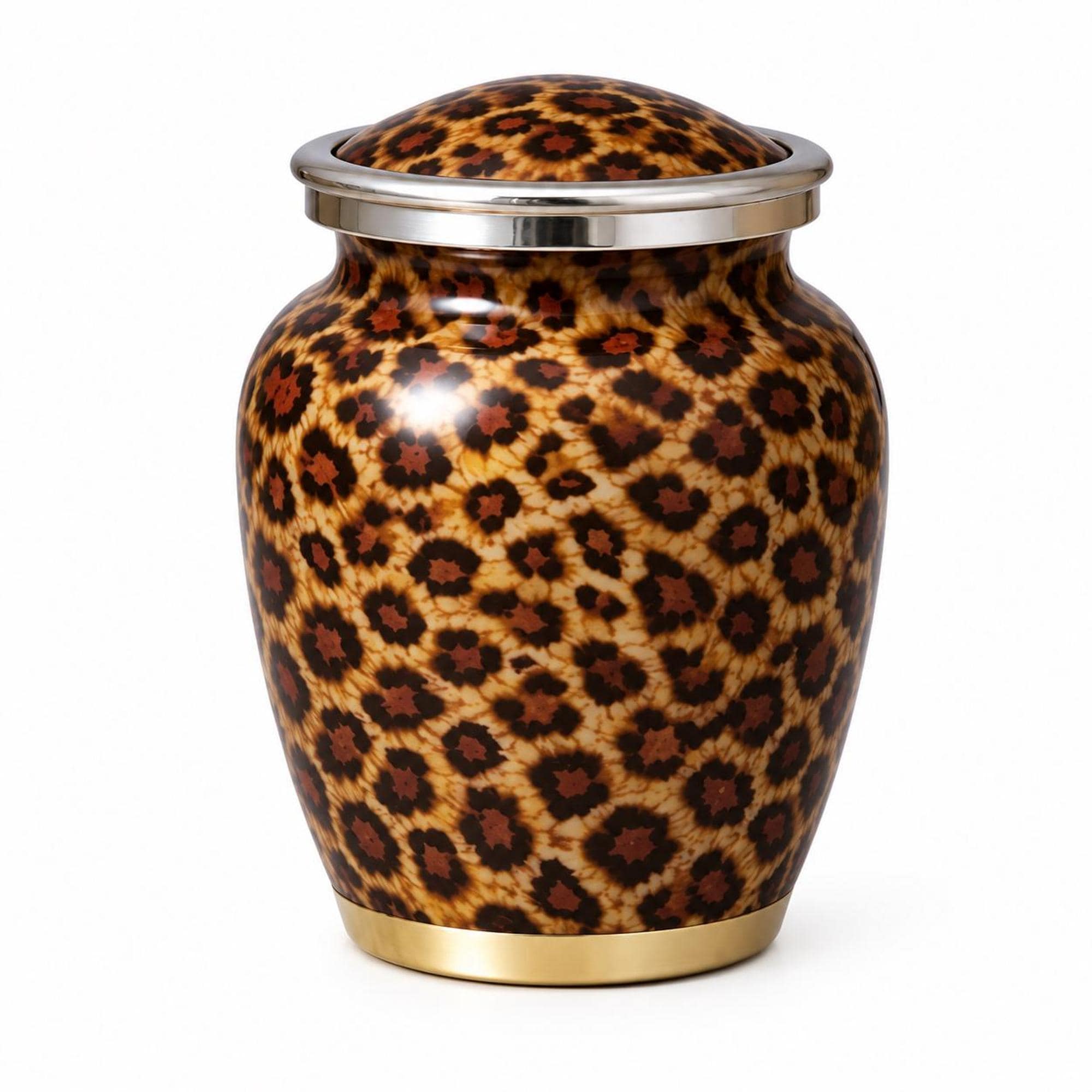 Leopard Print Keepsake Urn for Pet Ashes, 5 Inch Mini Cremation Urn ...