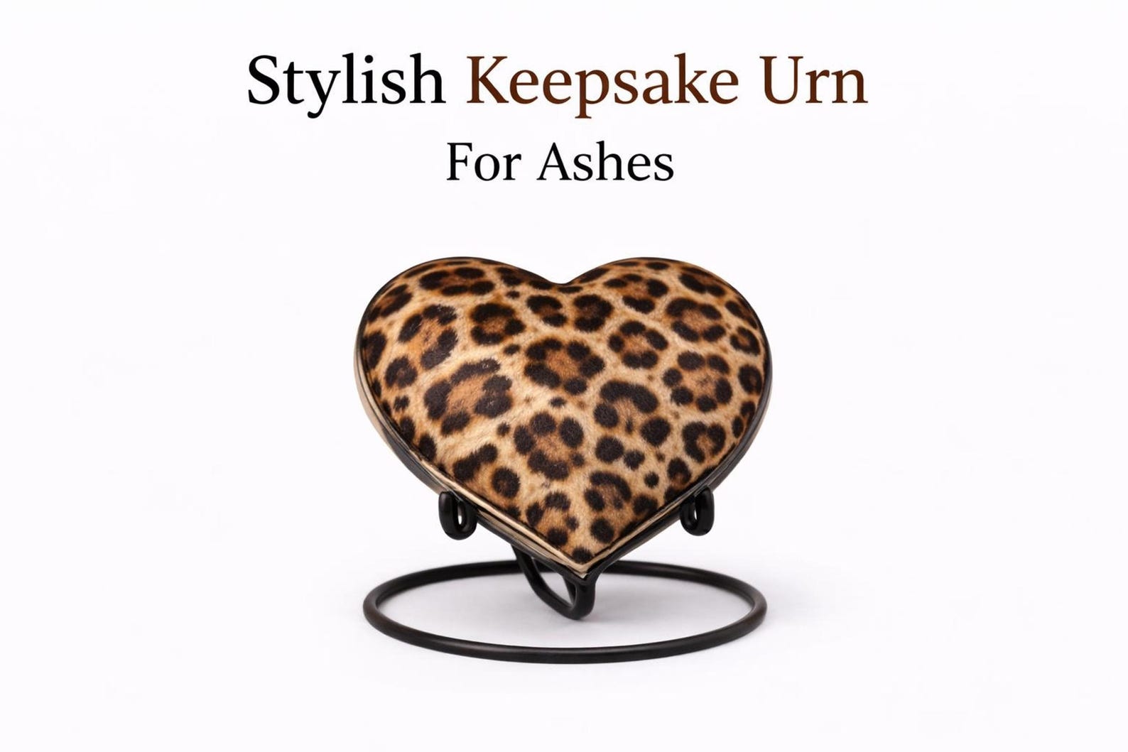 Heart Urn for Ashes Leopard Print | Keepsake Cremation | Mini Memorial ...