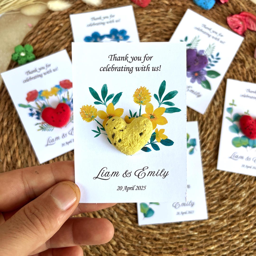 Personalized Plantable Seed Paper Favors - Eco Friendly Seed Card Thank ...
