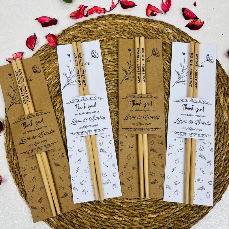 Personalized Chopsticks Favors – Custom Chopsticks Wedding Guest Gift ...