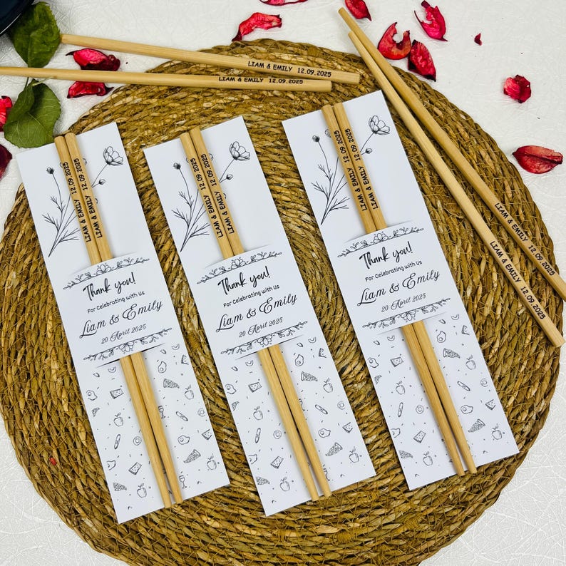 Personalized Chopsticks Favors – Custom Chopsticks Wedding Guest Gift ...