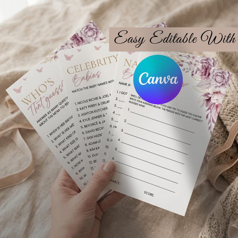 Baby Shower Games Bundle Printable, Editable Baby Shower Game Pack ...