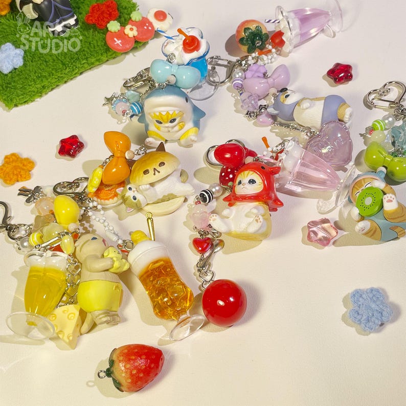 Kawaii Mofusand Keychains: Handmade From Authentic Figures - Etsy UK