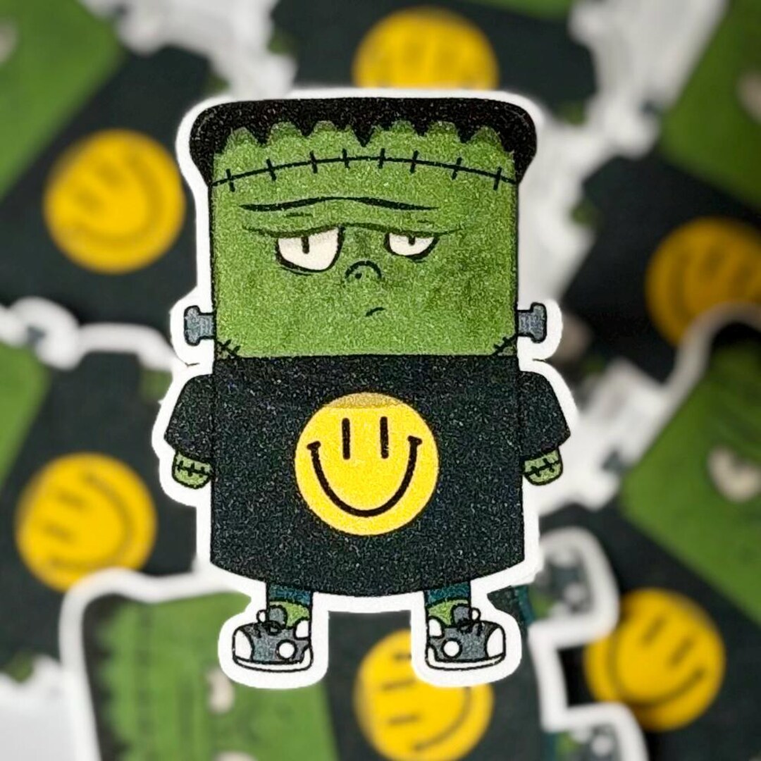 Frankenstein’s Monster Glitter Vinyl Sticker - Hand Drawn Die Cut - Etsy